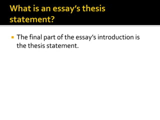 How to write an essay introduction presentation | PPTX