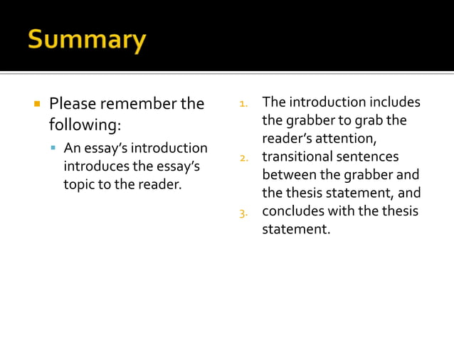How to write an essay introduction presentation | PPTX