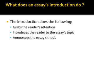 How to write an essay introduction presentation | PPTX