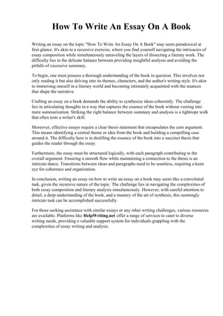 How To Write An Essay On A Book.pdf