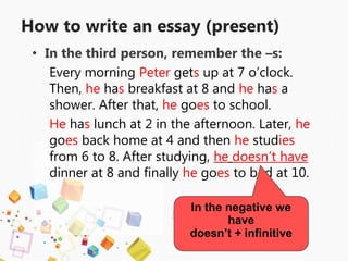 How to write an essay (present tense) | PPT