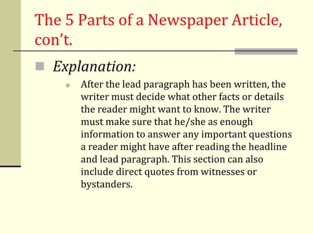 How to write a newpaper article | PPTX