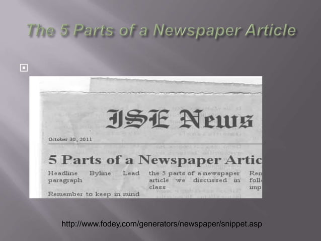 How to write a newpaper article revision | PPTX