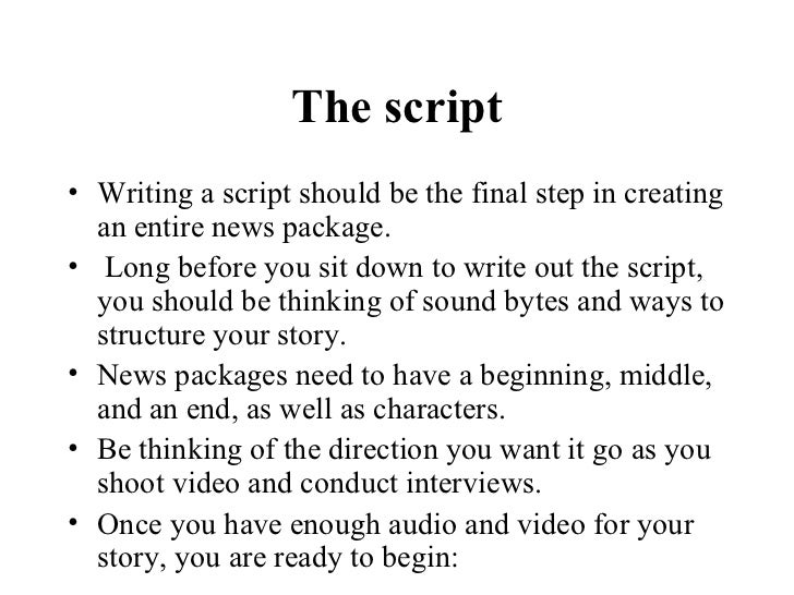 How To Write A News Package How To Write A News Package