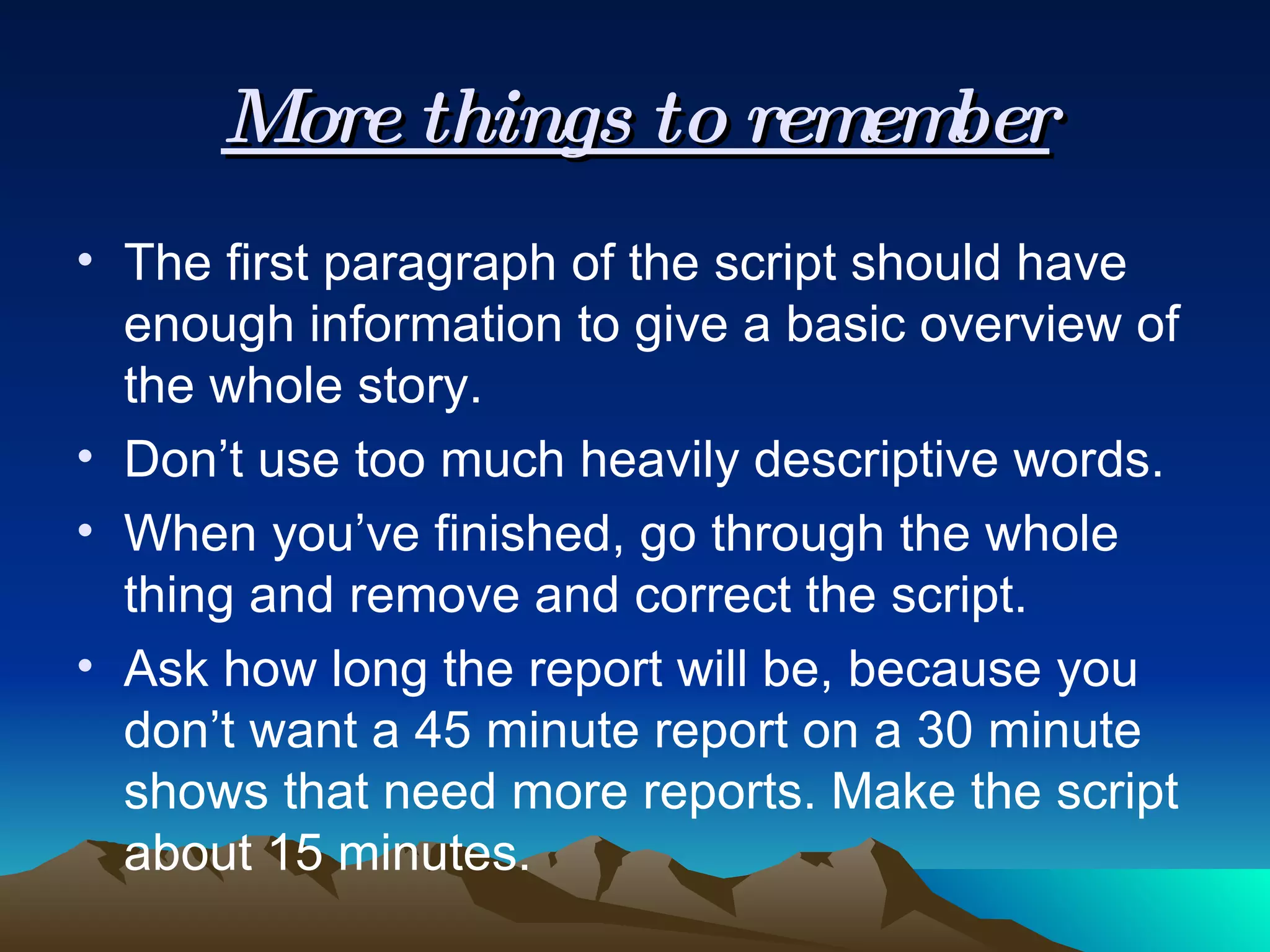 How To Write A News Script | PPT