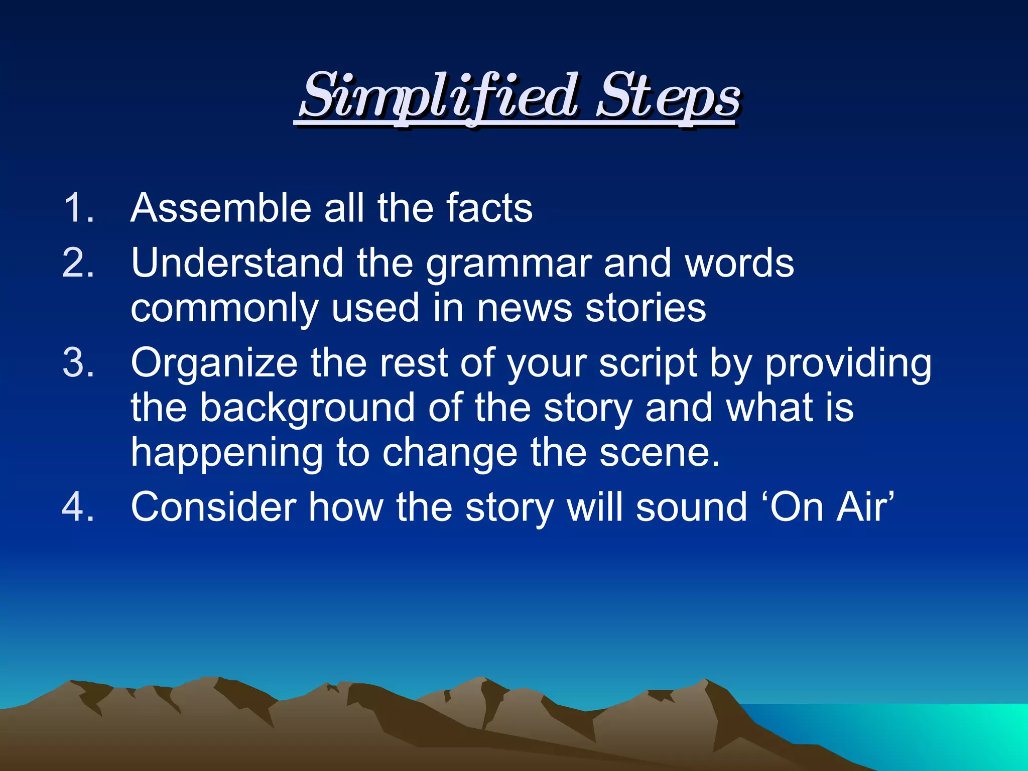 How To Write A News Script | PPT
