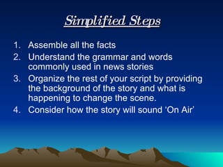 How To Write A News Script | PPT