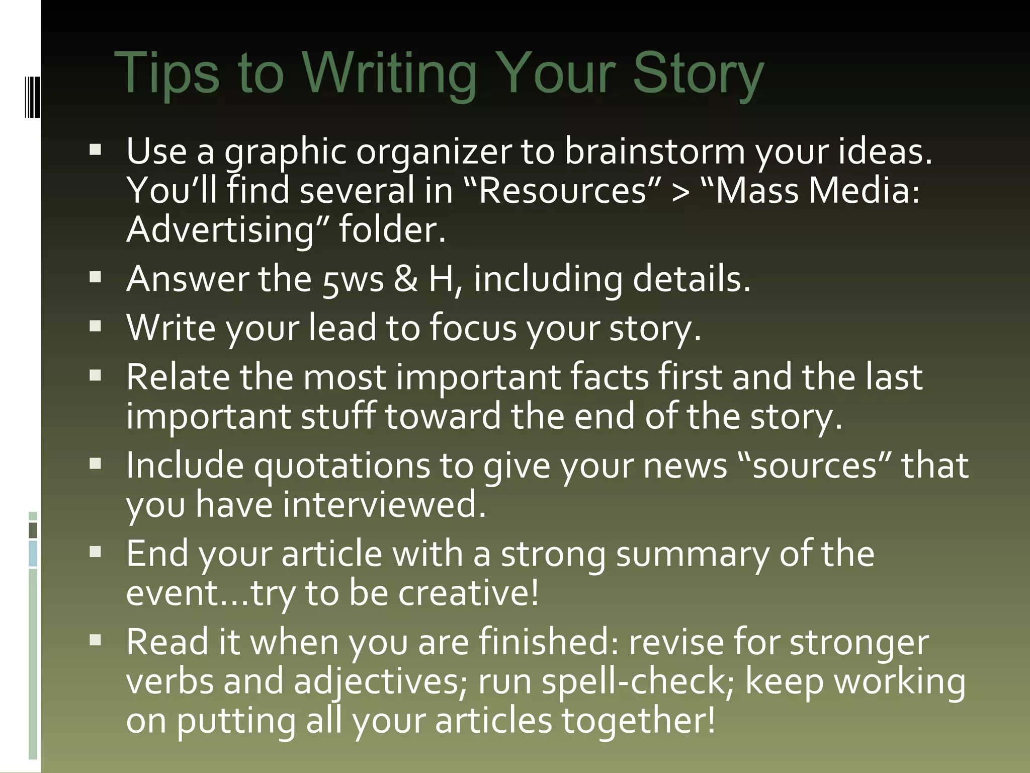 How To Write a News Story | PPT | Sports