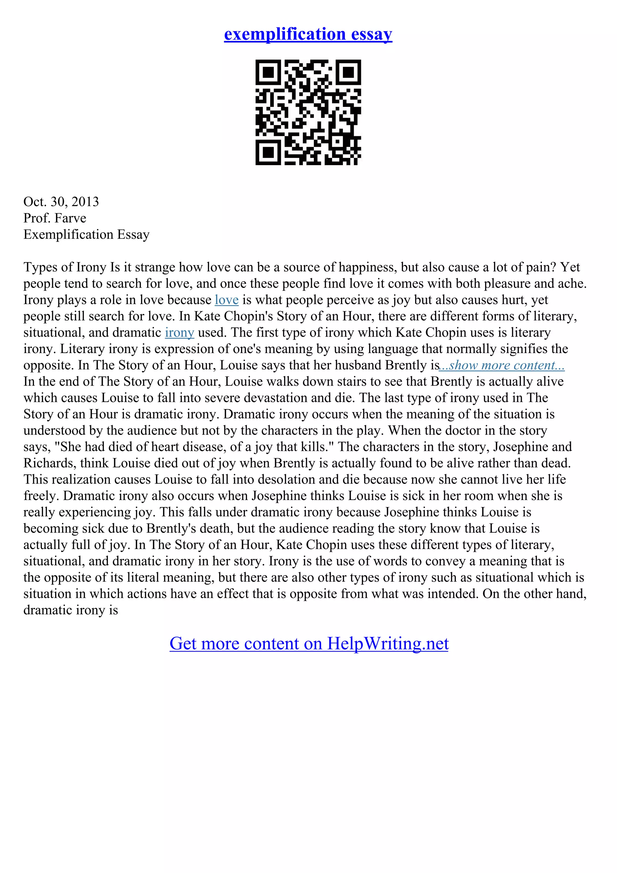 How To Write An Exemplification Essay | PDF