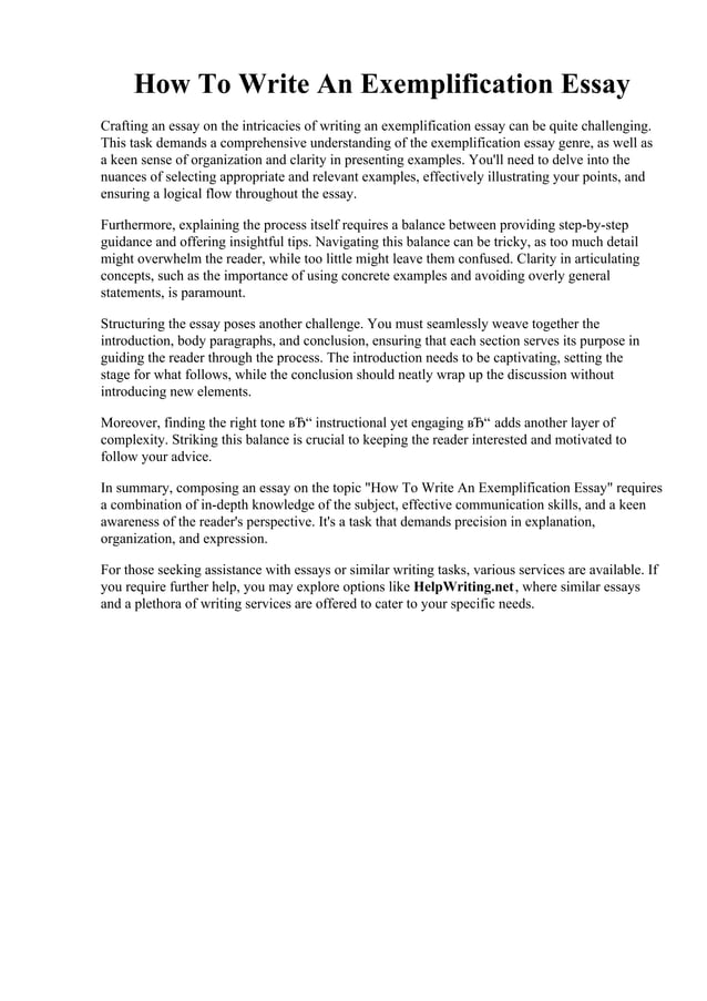 How To Write An Exemplification Essay. How to write an exemplification ...