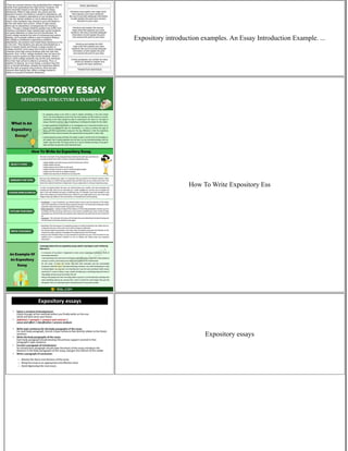 How To Write An Expository Essay Introduction | PDF