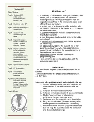 How to write an Individual Education Plan | PDF | Educational ...