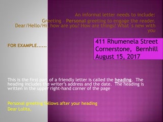How to write an informal or friendly letter | PPTX