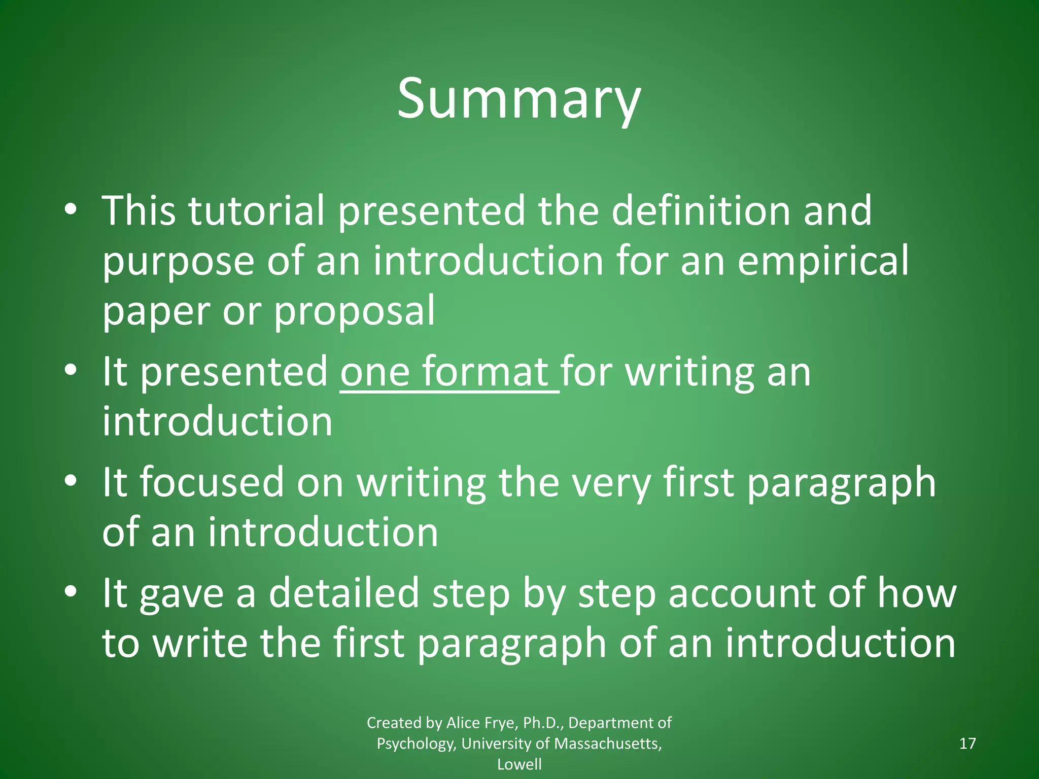 How to write an introduction the first paragraph tcm18-117650 | PPT