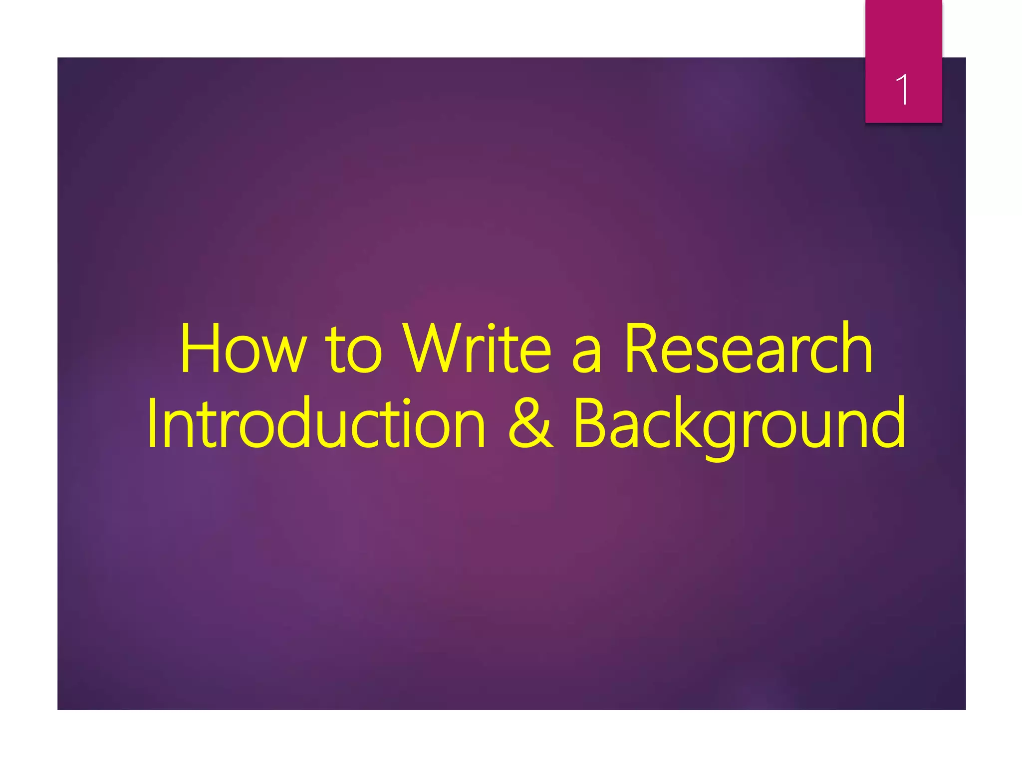 Research Introduction & Background Information | PPTX