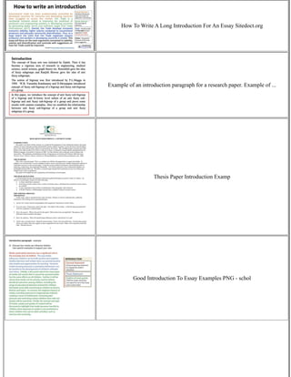 How To Write An Introduction For A Thesis Paper | PDF