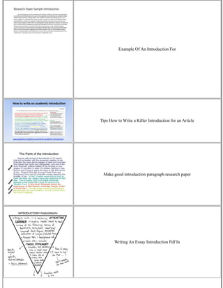 How To Write An Introduction For A Thesis Paper | PDF