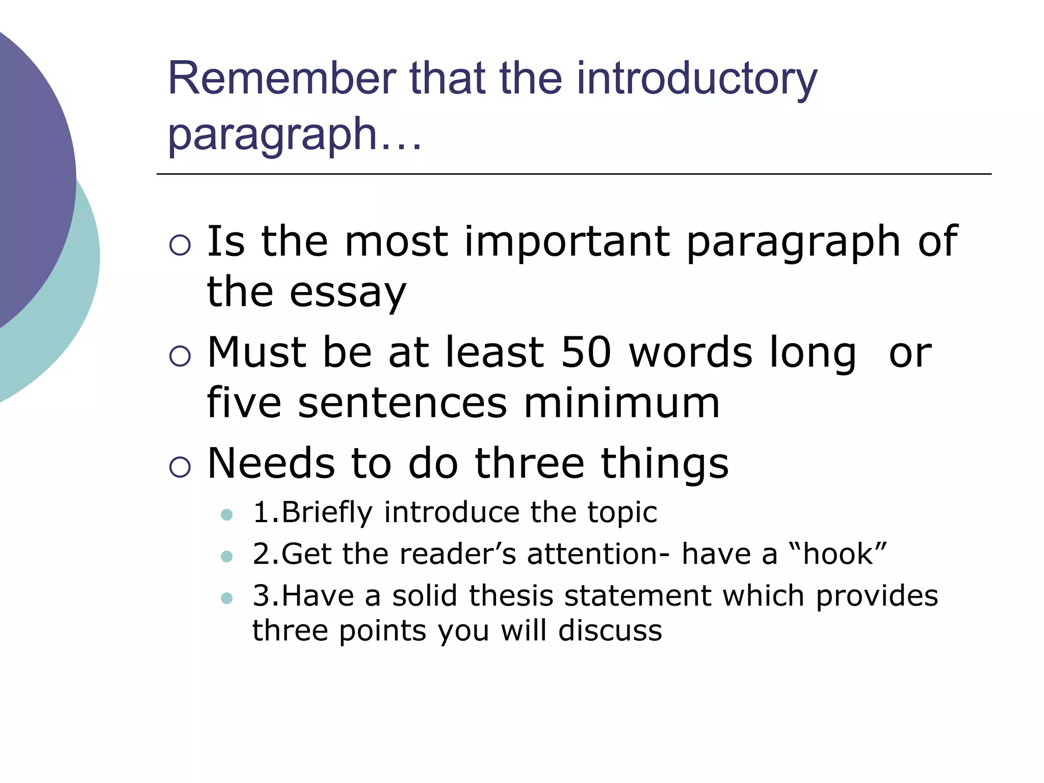 How to write an introductory paragraph | PPTX