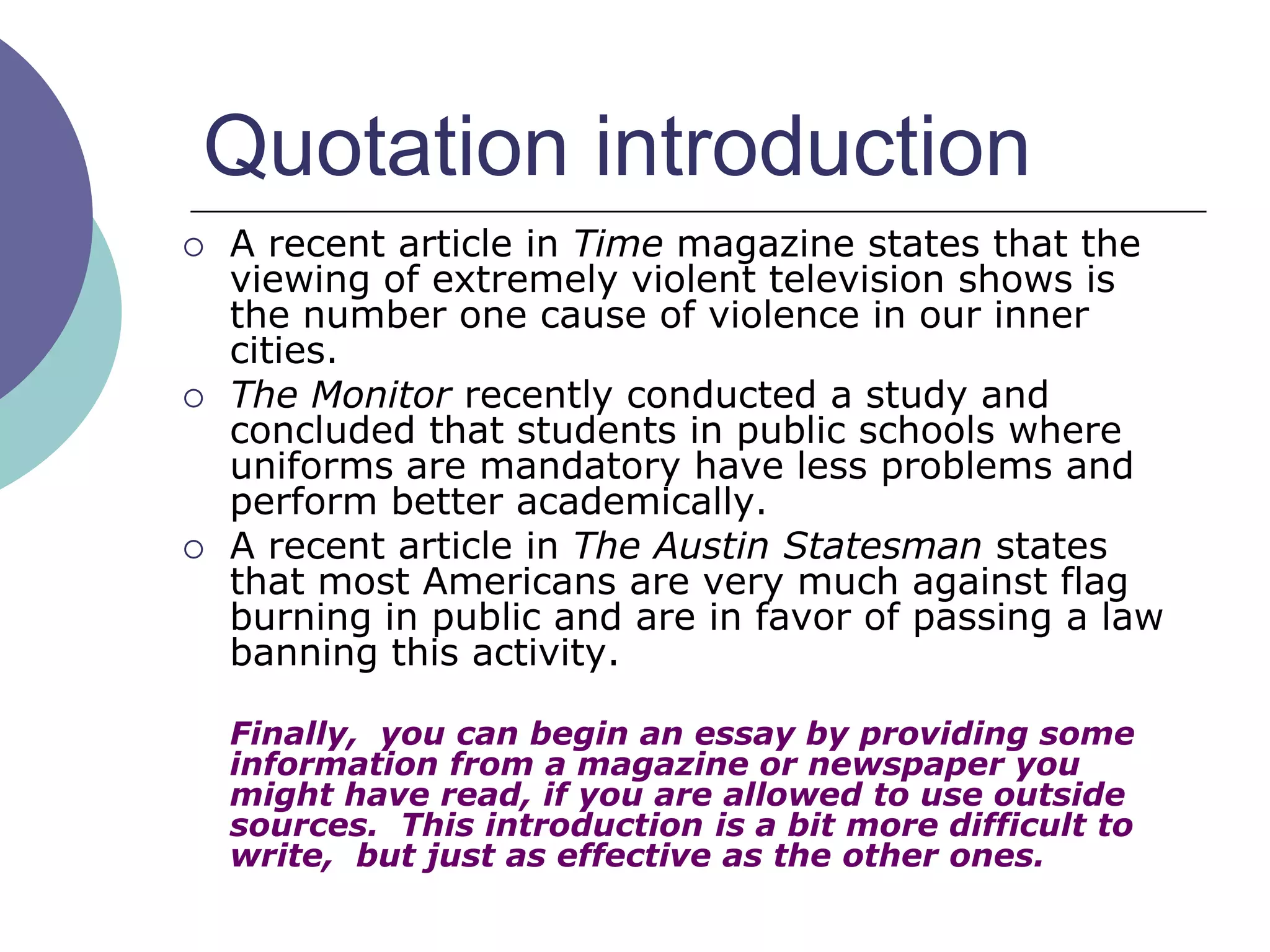 How to write an introductory paragraph | PPTX