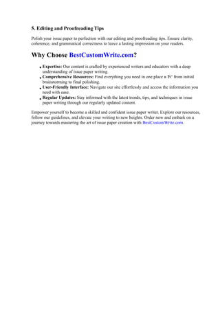 How To Write An Issue Paper | PPT