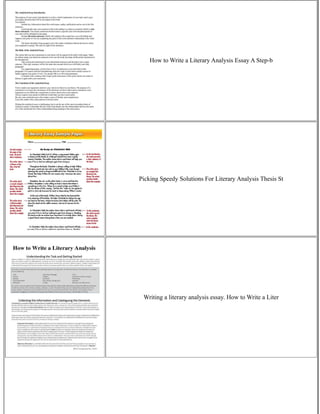 How To Write An Literary Analysis Essay | PDF