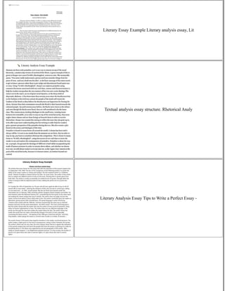 How To Write An Literary Analysis Essay | PDF
