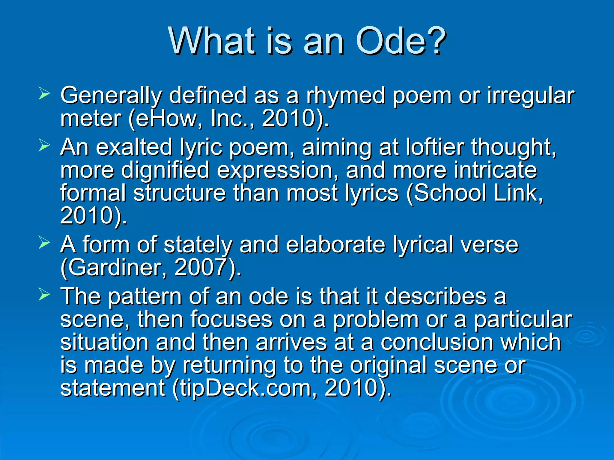 How to write an ode | PPT