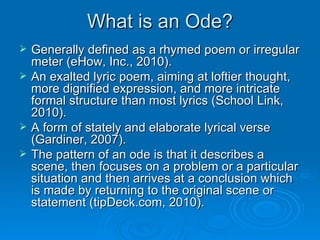 How to write an ode | PPT