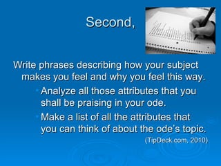 How to write an ode | PPT