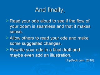 How to write an ode | PPT