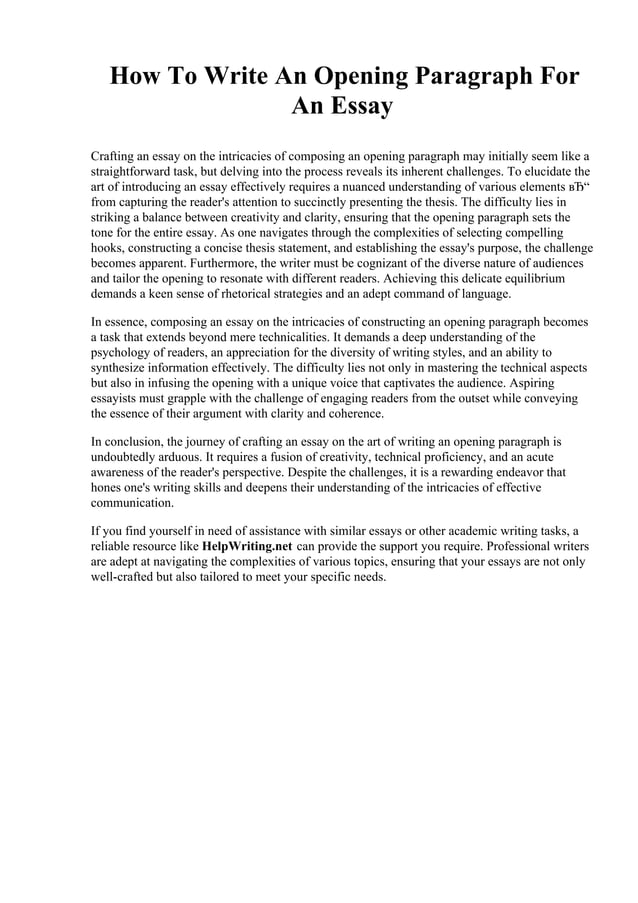 How To Write An Opening Paragraph For An Essay.pdf