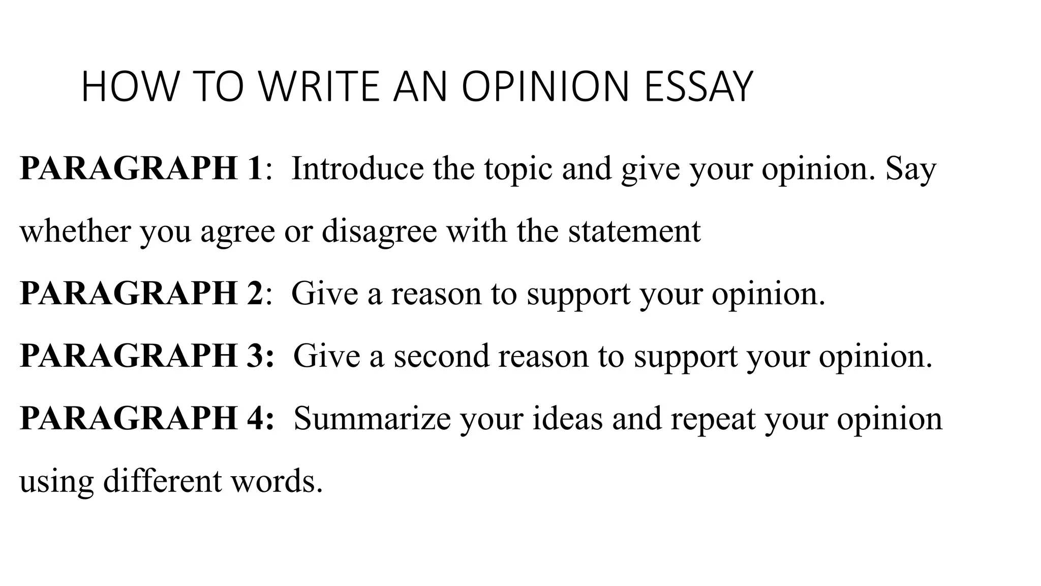 How to write an opinion essay | PPTX