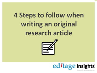 How to write an original research article | PPTX