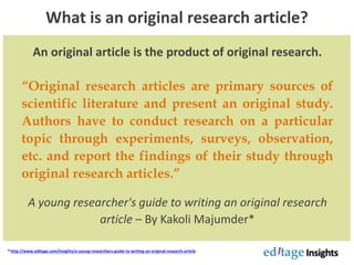 How to write an original research article | PPTX