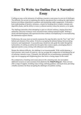 How To Write An Outline For A Narrative Essay | PDF