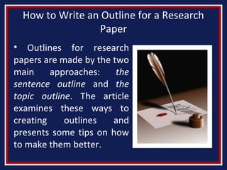 How to write an outline for a research paper | PPT
