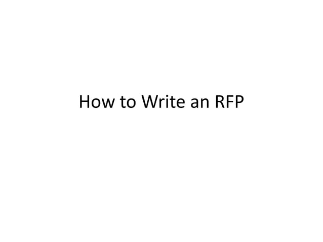 How to write an rfp | PPTX