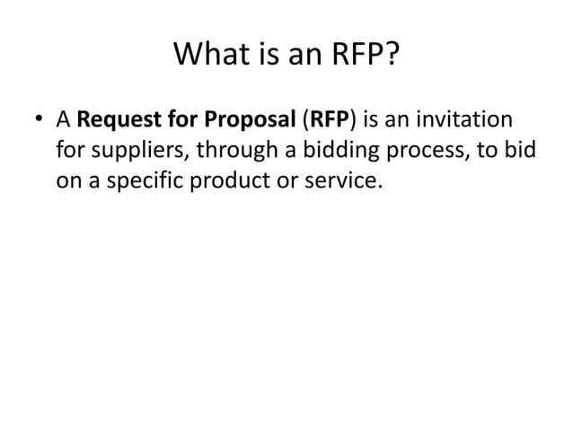 How to write an rfp | PPTX