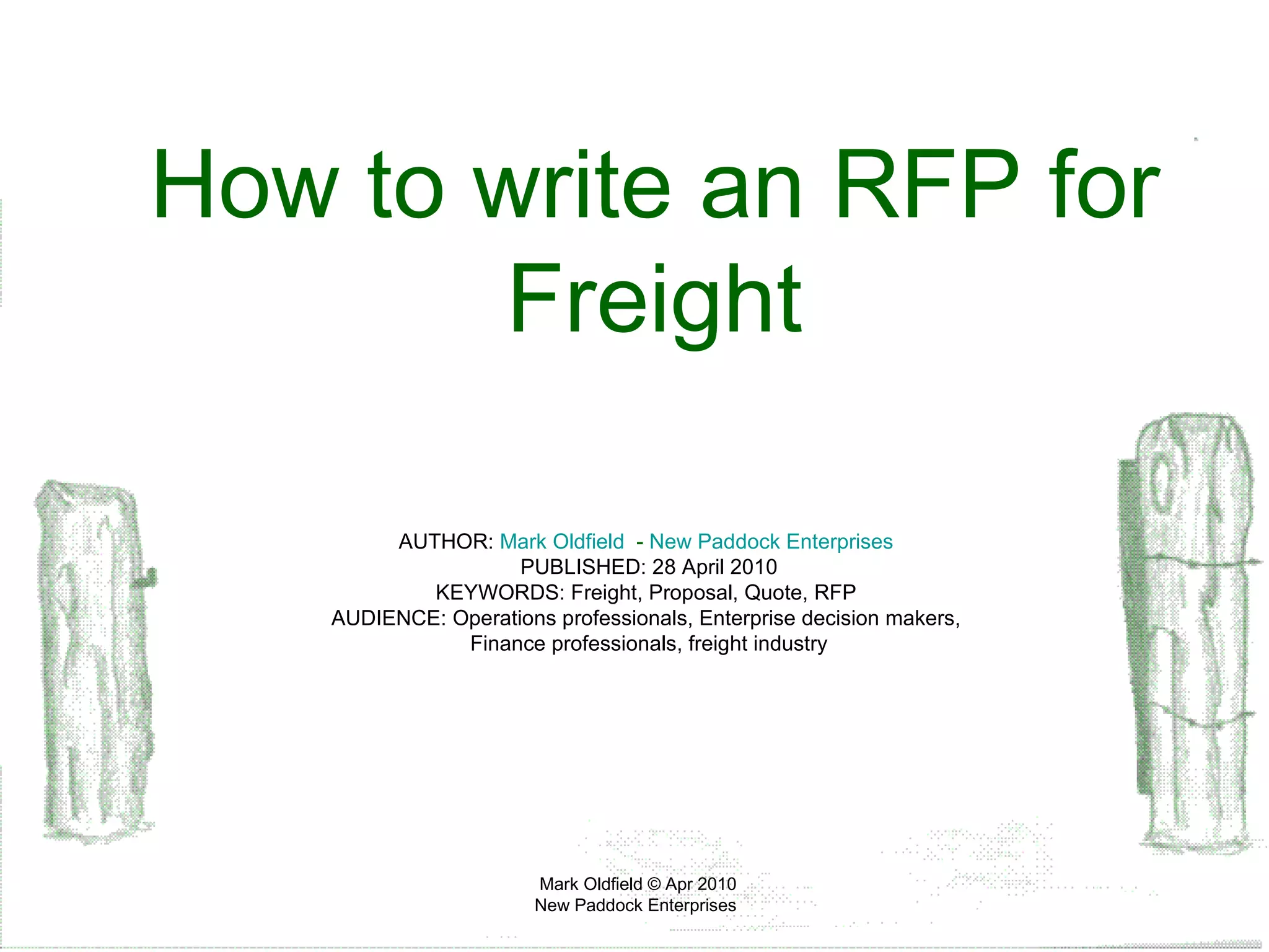 How To Write An RFP For Freight | PPT
