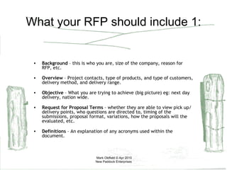 How To Write An RFP For Freight | PPT