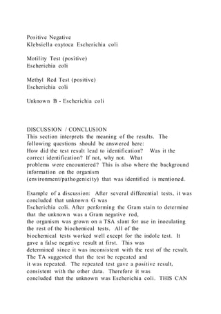 How to write an unknown lab report in microbiologygeneral | PDF