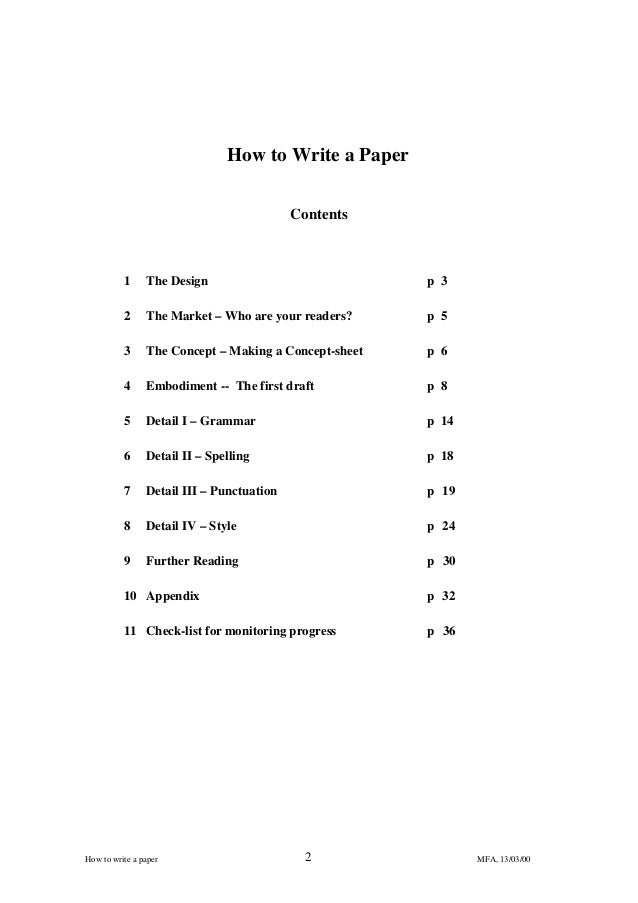 How to write a paper