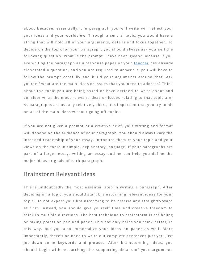 How to Write a Paragraph | PDF