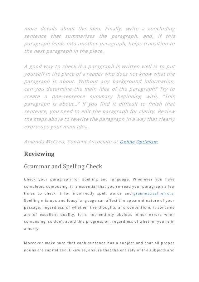 How to Write a Paragraph | PDF