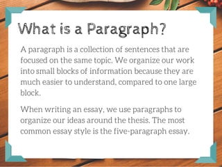 How to Write a Paragraph | PDF