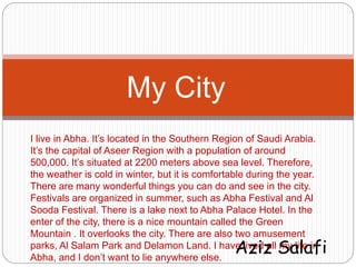 How to write a paragraph about my city