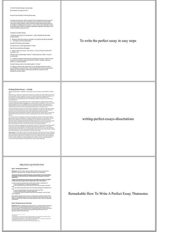 How To Write A Perfect Essay | PDF