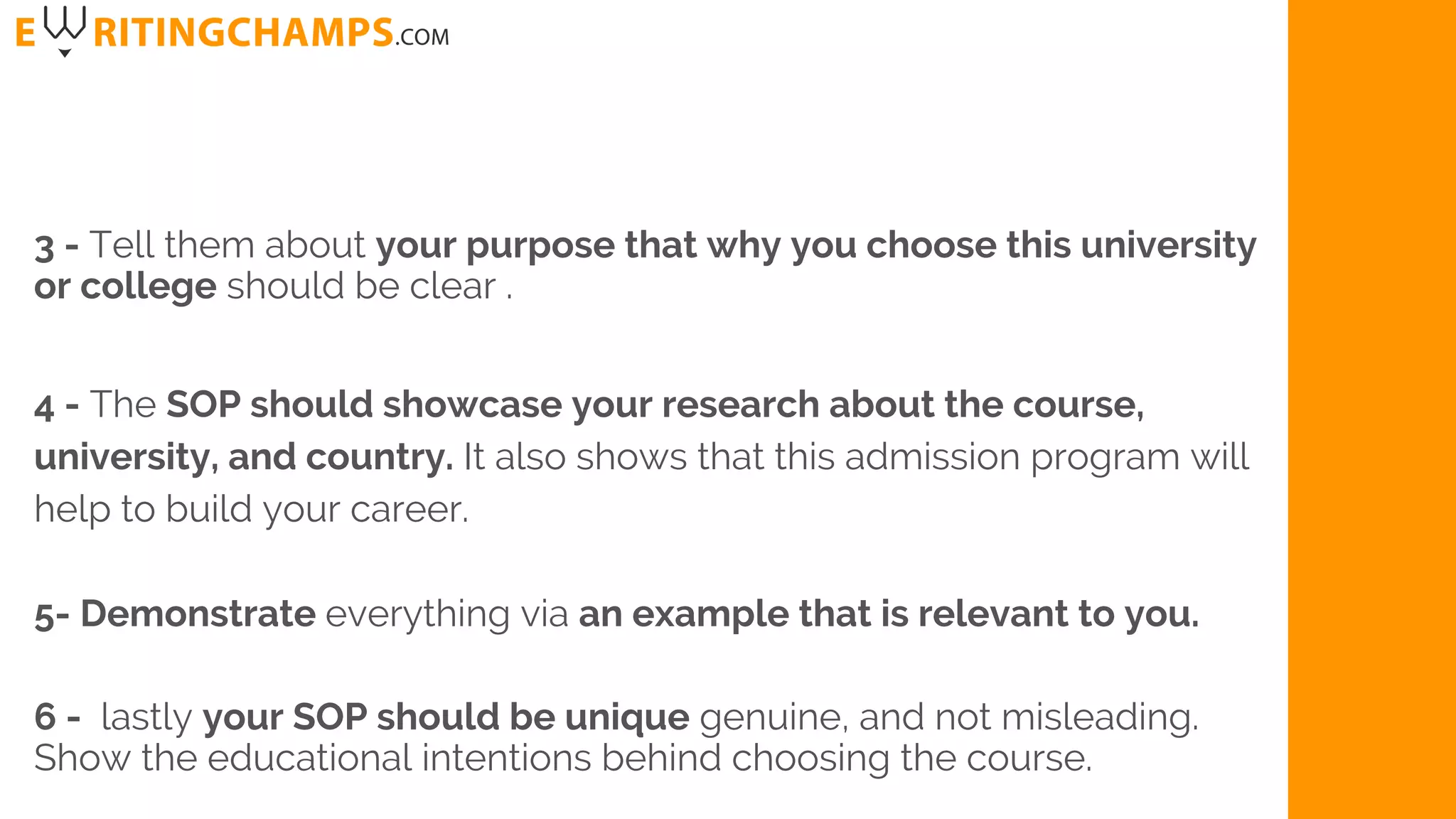 How to write a perfect sop | Ewritingchamps | PDF