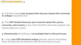 How to write a perfect sop | Ewritingchamps | PPT