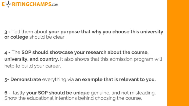 How to write a perfect sop | Ewritingchamps | PPT